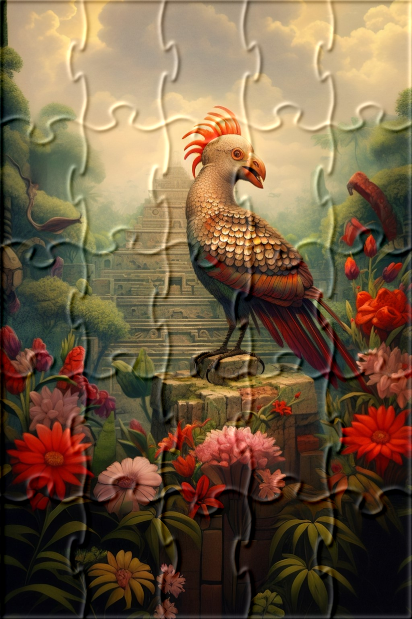 Abstract Aztex Quetzalcóatl Puzzle – Bonanza Puzzles