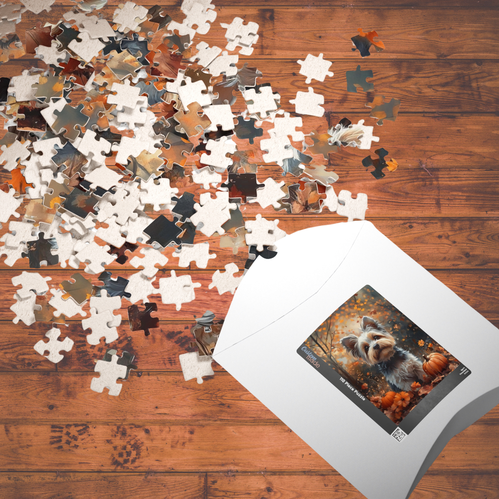 Fall Pumpkin Yorkshire Terrier Puzzle – Bonanza Puzzles